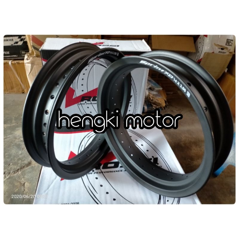 Jual velg Rossi x ring 14 uk 2.50/3.00 warna hitam doff/kulit jeruk ...