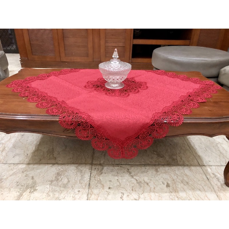 Jual Taplak meja tamu / coffee table renda polos kotak | Shopee Indonesia