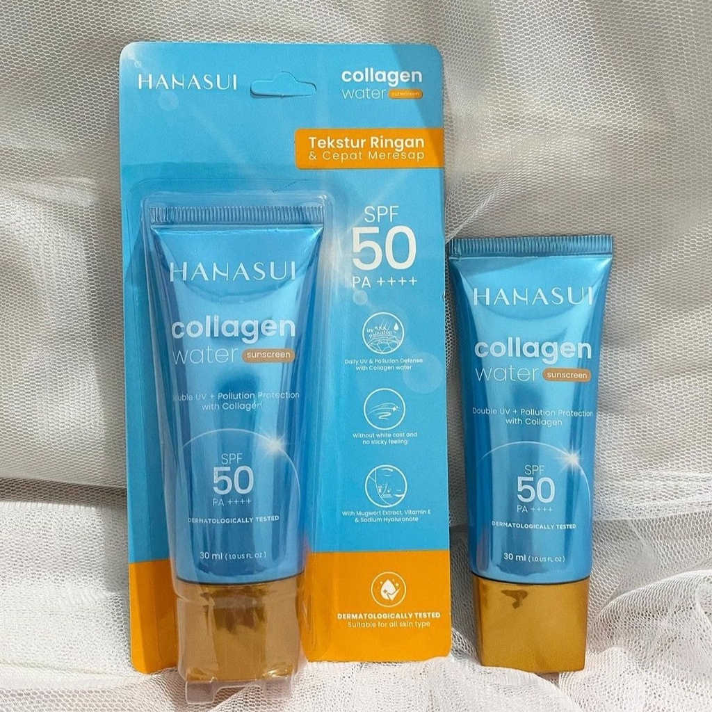 Jual Sunscreen Hanasui Collagen Water Sunscreen SPF 50+ 30ml | Shopee ...