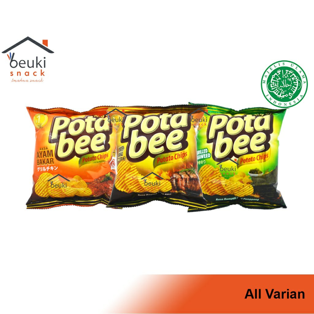 Jual PotaBee Potato Chips Keripik Kentang Rasa Ayam / BBQ / Seaweed ...