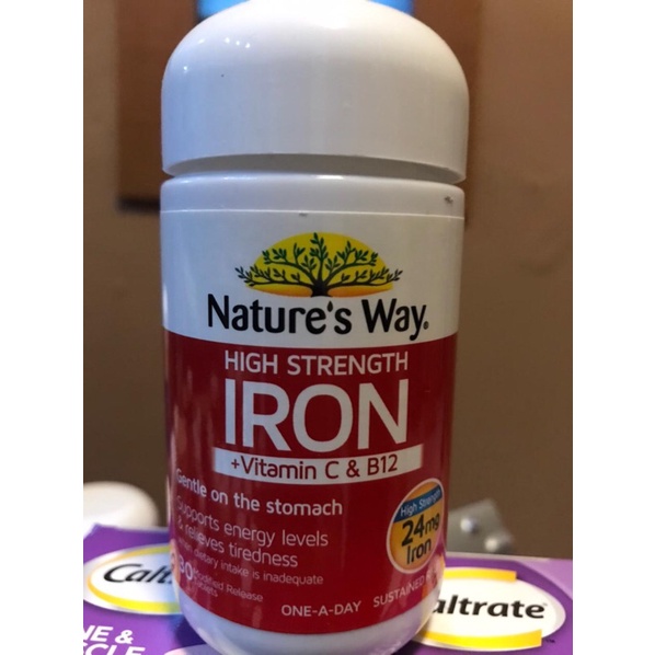 Jual Nature’s Way Iron high strength + vit C & B12 30 tablet tambah ...