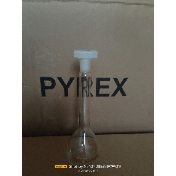Jual labu ukur 100ml pyrex, labu cassia 100 ml - 110 ml pyrex ...