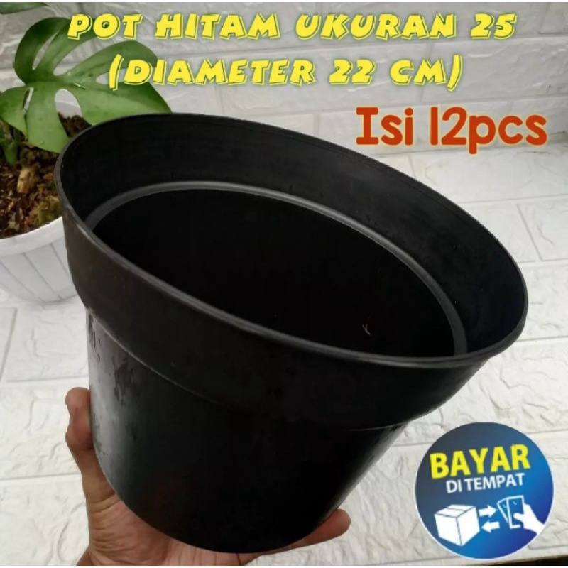 Jual Pot uk25 (diameter 22cm) paket hemat isi 1 lusin /pot bunga/ pot ...