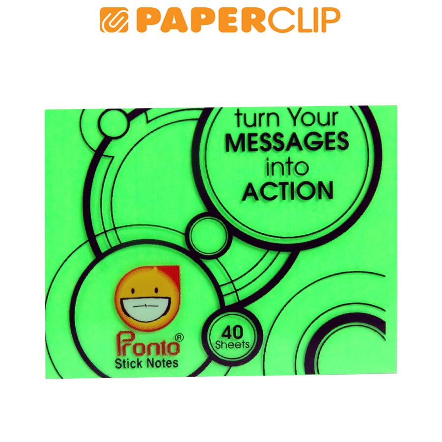 Jual STICK NOTE PRONTO 4050 fluorescent GREEN | Shopee Indonesia