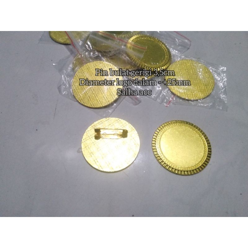 Jual pin bulat polosan pin gerigi 3,5cm peniti_1pc | Shopee Indonesia