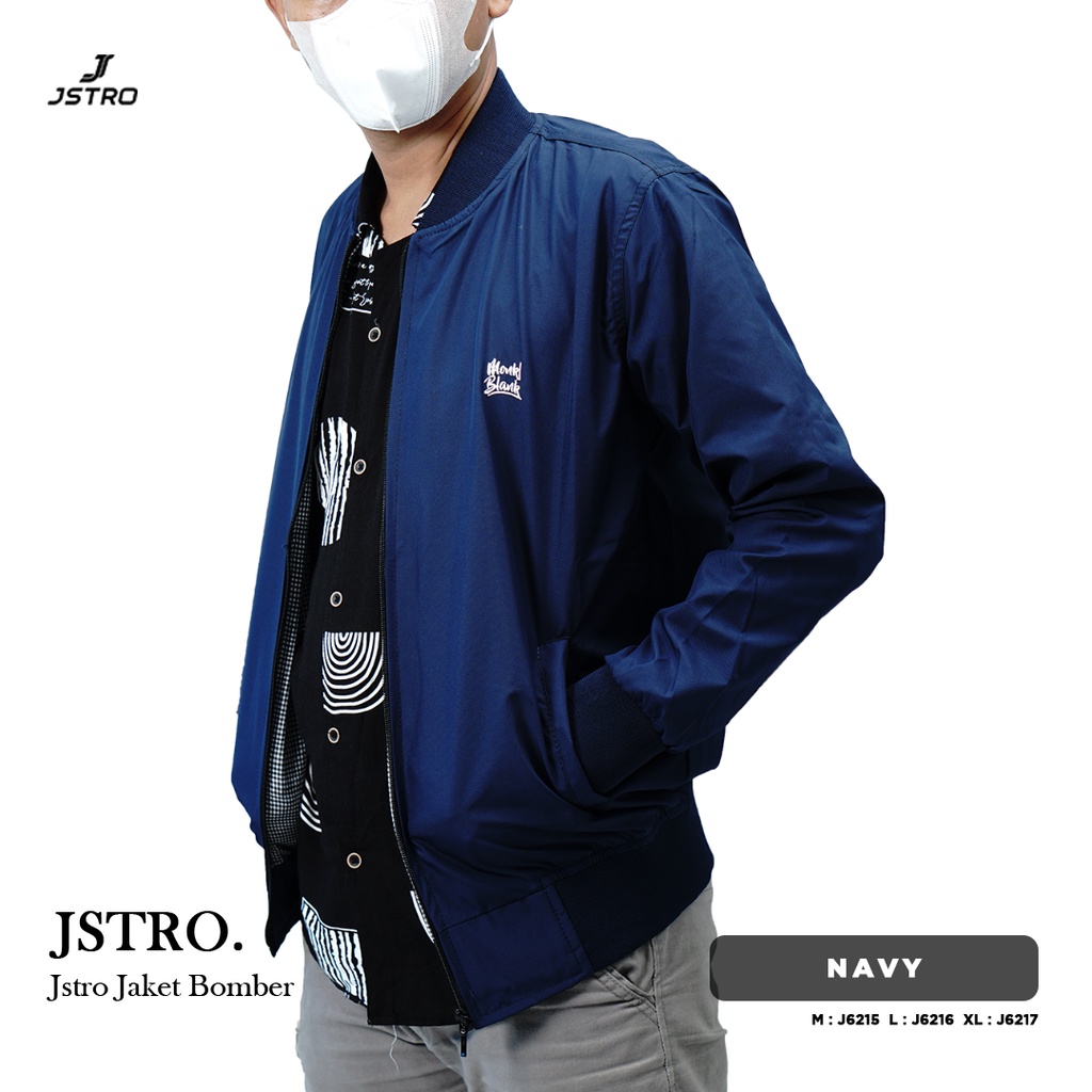 Jual Jstro Jaket Bomber GN Navy | Shopee Indonesia