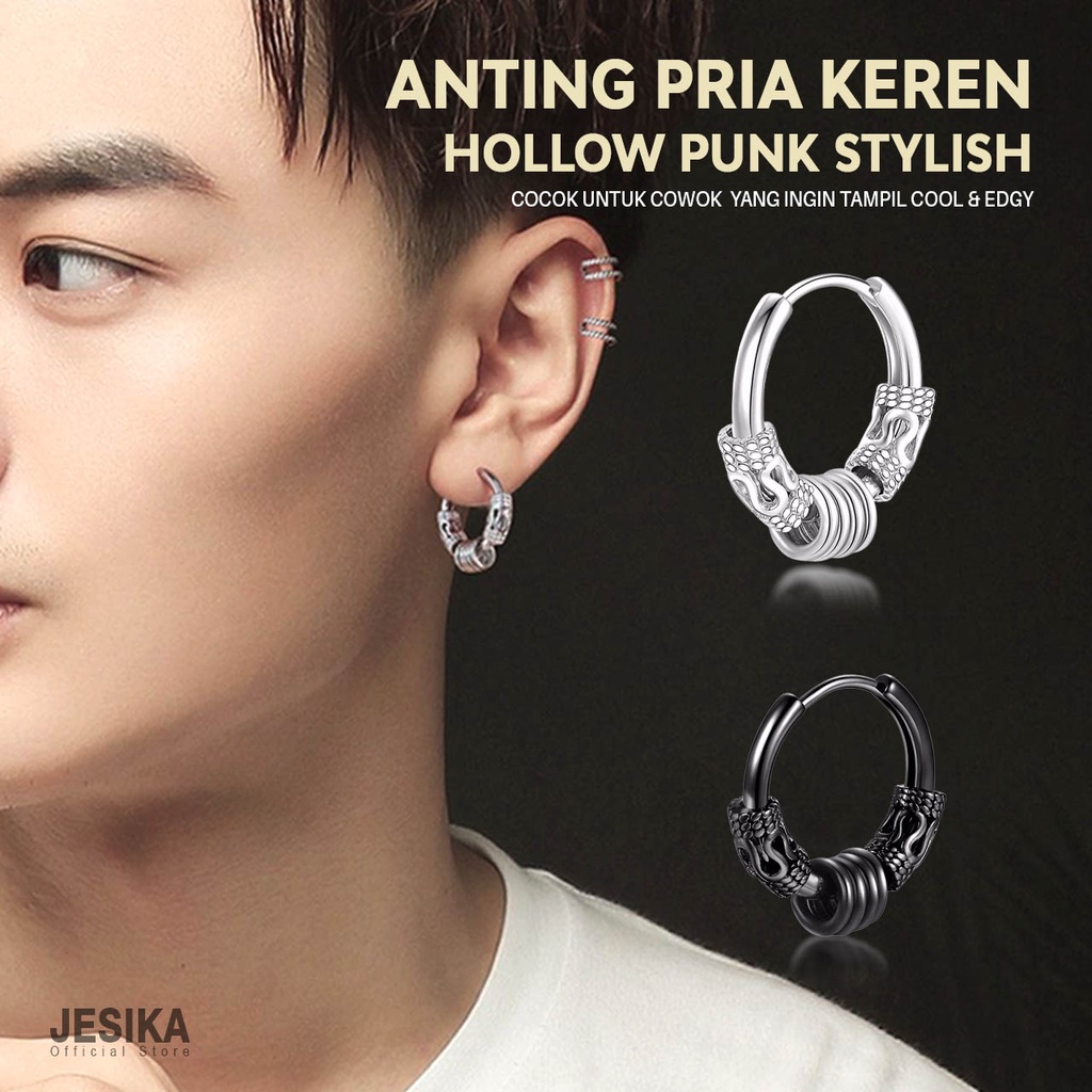 Jual Anting pria korea model klip gipsy hoop ring circle kecil giwang ...