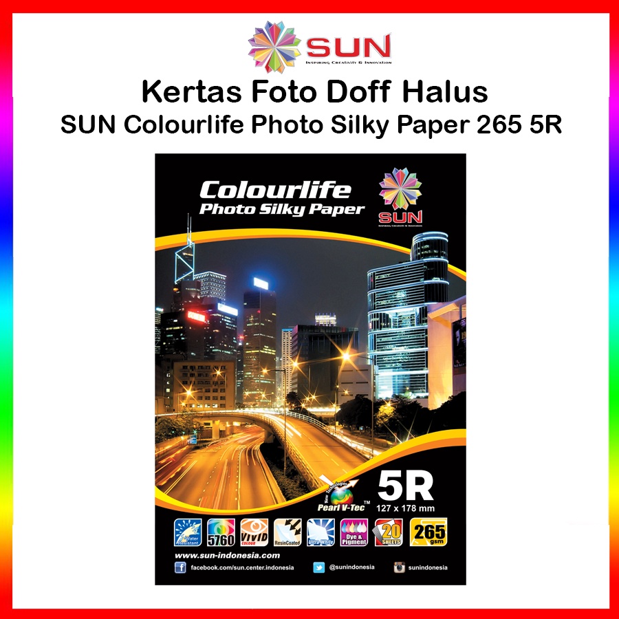 Jual Kertas Foto 3R/4R/5R Silky Doff - SUN Colourlife Silky Photo Paper ...