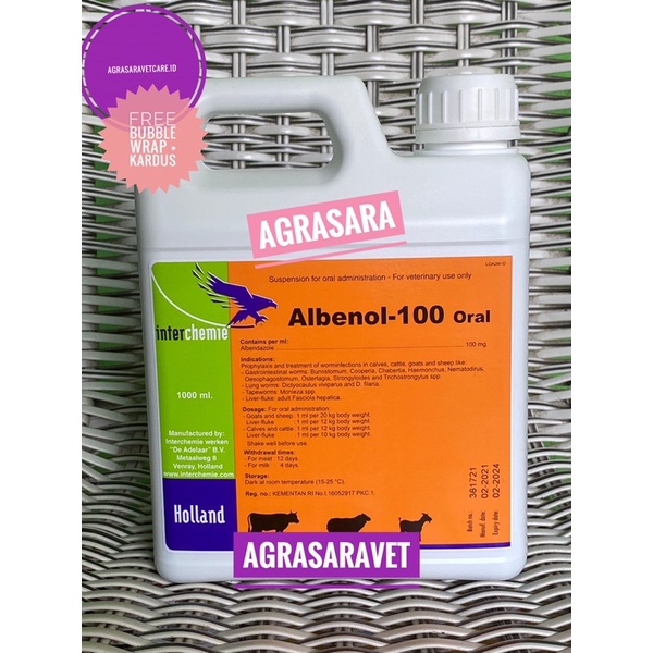 Jual Albenol-100 Oral 1000 ml 1L Obat Cacing Albenol ORAL 1 liter ...
