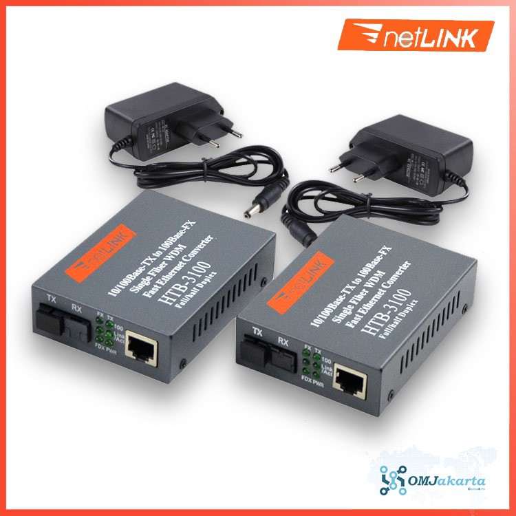 Jual Netlink HTB 3100 10/100 Sepasang AB Fiber Optic Media Converter ...