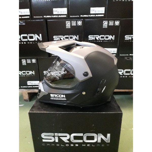 Jual Cargloss Sircon Supermoto Helm Full Face - Black Doff | Shopee ...