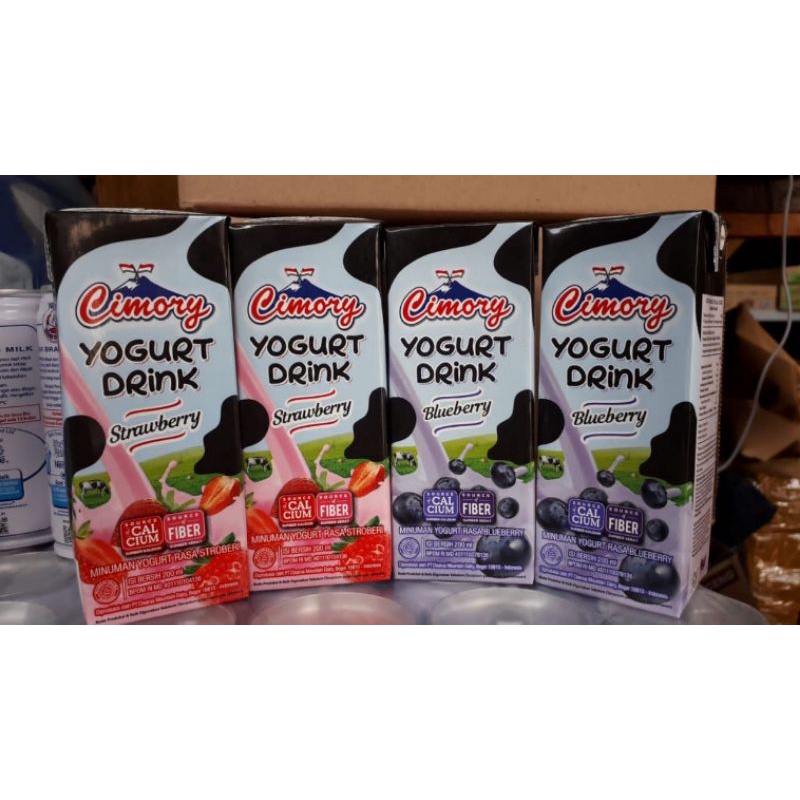 Jual Cimory Yogurt Drink 200ml rasa strawberry dan blueberry | Shopee Indonesia