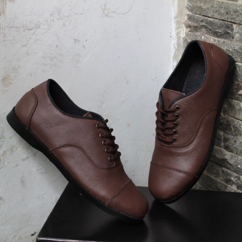 Jual Temukan Sepatu Kerja Pansus Pria Kulit Asli Hitam Cowo Kantoran ...