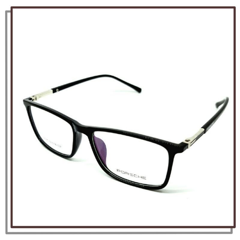 Jual FRAME KACAMATA PLASTIK PORSCHE 5107 Black Model Plastik Kotak ...