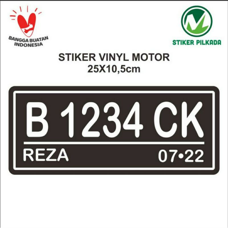 Jual STIKER PLAT NOMOR MOTOR 25x10,5CM | Shopee Indonesia