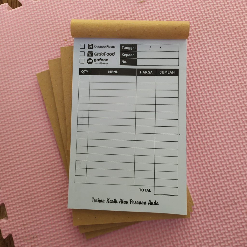 Jual Nota Grab Food Kwitansi Shopee Food Struk Go Food Kuitansi Makanan ...