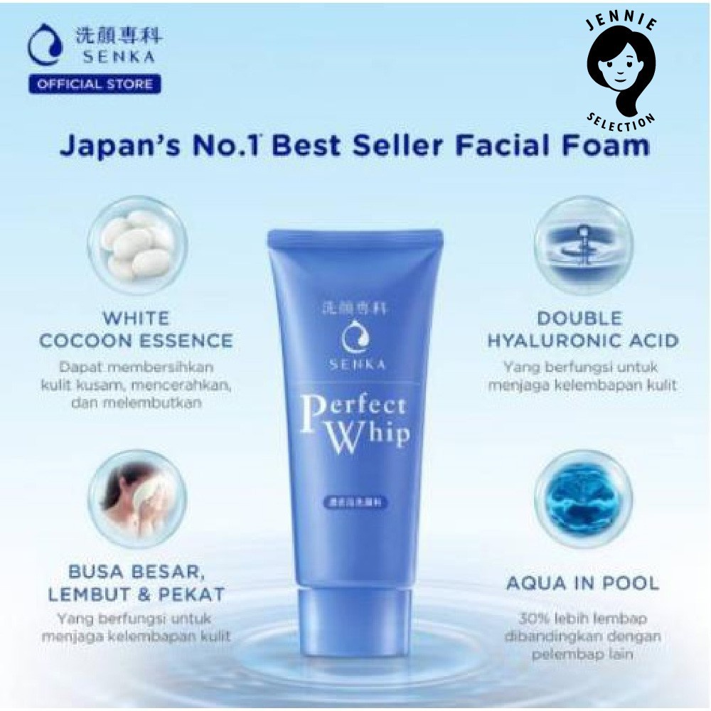 Jual KASIRGROSIR Senka Perfect Whip Facial Foam Sabun Muka Pembersih Wajah Cuci Biru 50 /120 Gr ...