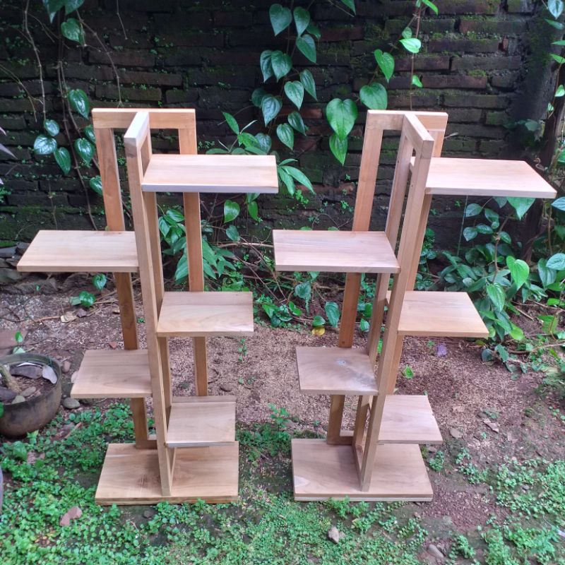 Jual rak pot kayu susun, standing pot kayu susun | Shopee Indonesia