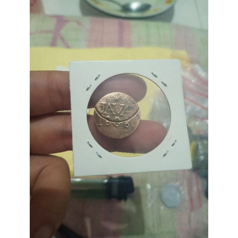 Jual Koin Kuno VOC Java Erorr cetak geser 1808 VERY Rare | Shopee Indonesia