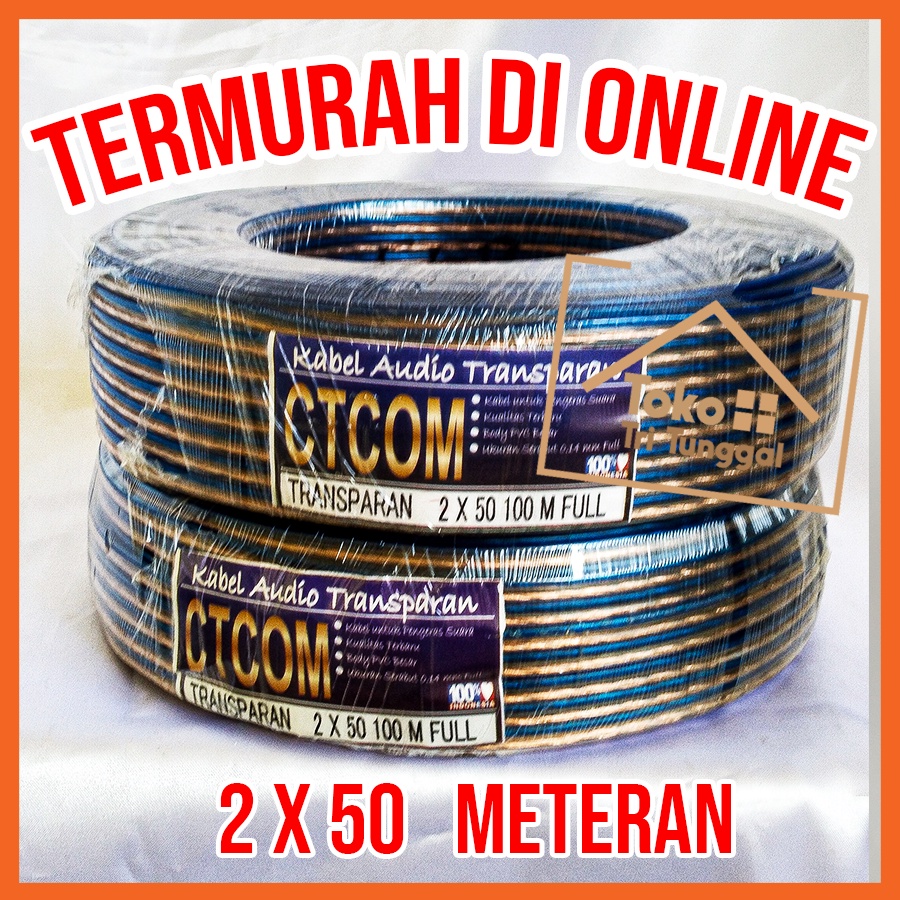 Jual Kabel Transparan 2 x 50 / Kabel Audio Listrik 2x50 Meteran | Shopee Indonesia