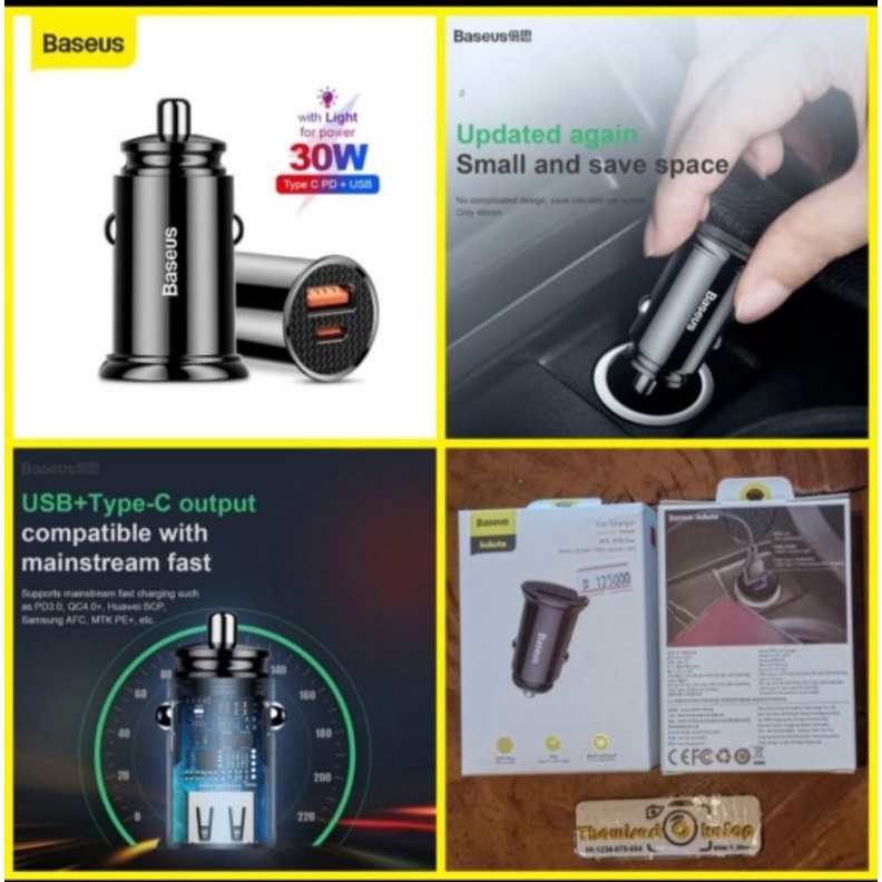 Jual BASEUS CAR CHARGER 30W PD QC4.0 Saver Cas Mobil Power Delivery ...