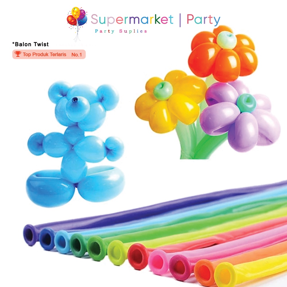 Jual Balon Twist Latex / Balon Panjang / Balon Pesta Ulang Tahun ...