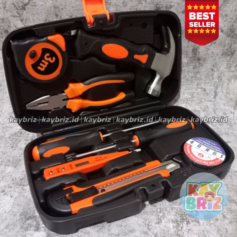 Jual Alat Peerkakas set Lengkap 8 in 1 Tang Palu Obeng Meteran Tool set ...