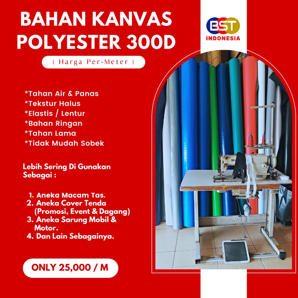 Jual BAHAN KANOPI TAS TENDA KAIN KANVAS POLYESTER 300D WATERPROOF ...