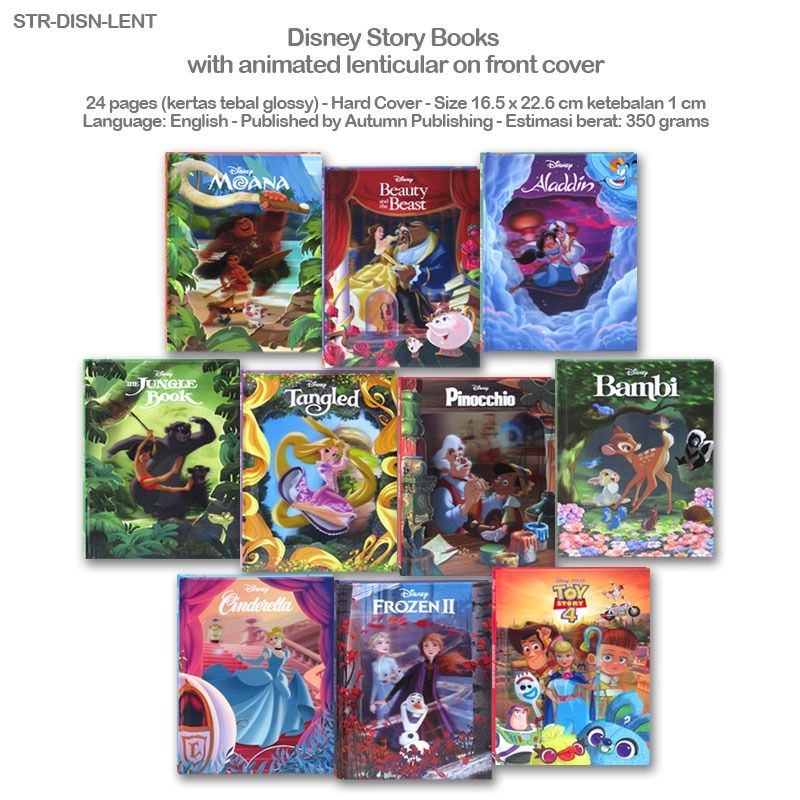 Jual Disney Book Story Book with animated lenticular on front cover ...