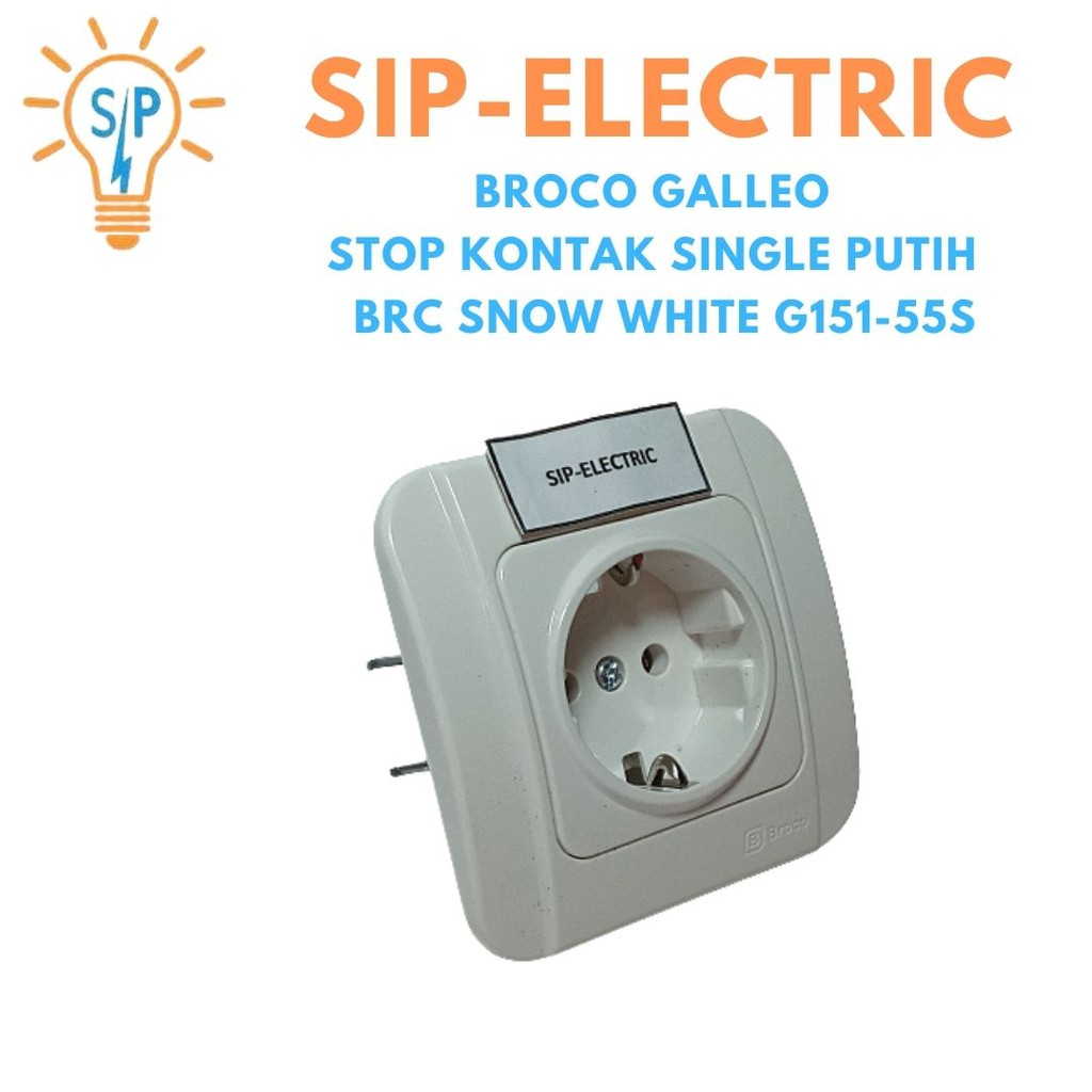 Jual Broco Galleo Stop Kontak Single Putih / Brc Snow White G151-55S | Shopee Indonesia