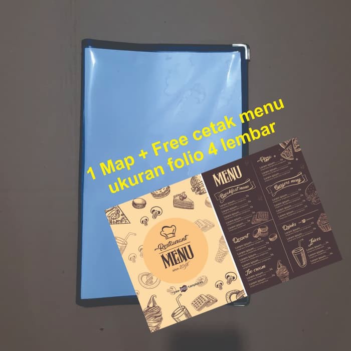 Jual Paket Buku / Map Menu Folio Lipat dua + cetak | Shopee Indonesia