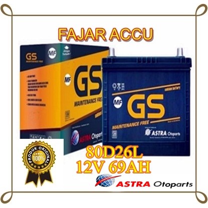 Jual GS ASTRA MF 80D26L Aki Mobil Toyota Fortuner Diesel, Innova Diesel, Pajero Sport Diesel ...