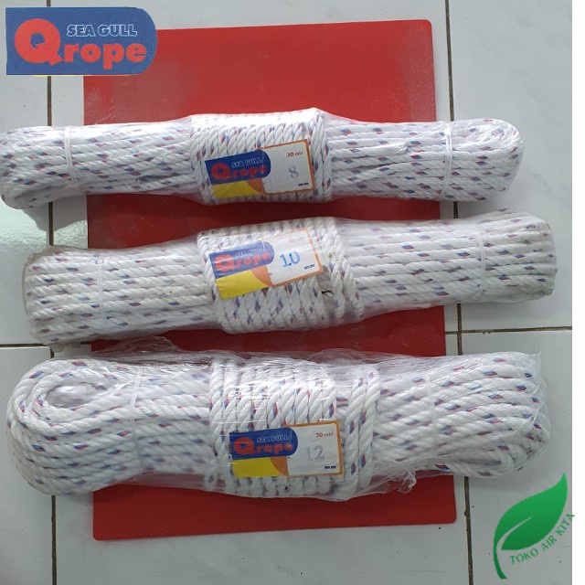 Jual Tali Tampar / Tali Tambang Plastik SEA GULL Q-ROPE @30 mtr - 8mm ...