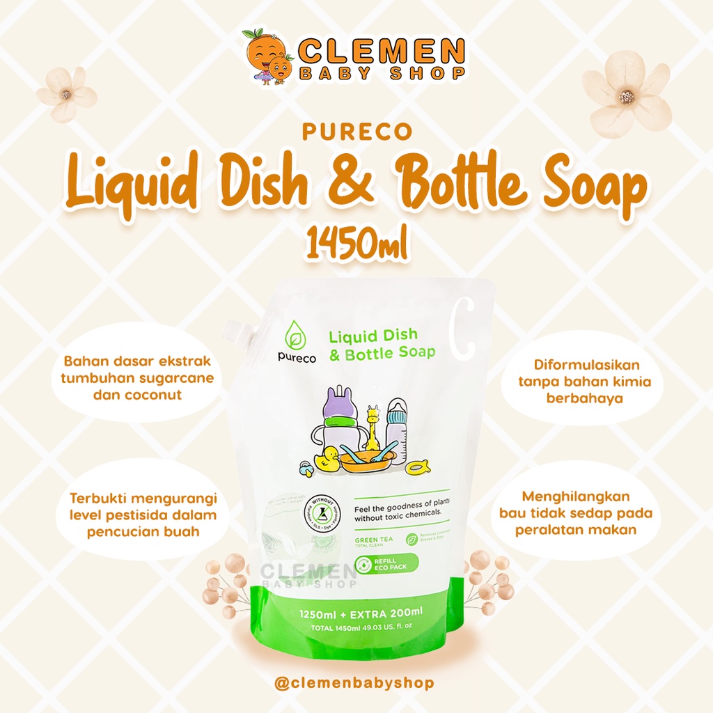 Jual Pureco Liquid Dish & Bottle Soap (Sabun Cuci Alat Makan) | Shopee Indonesia