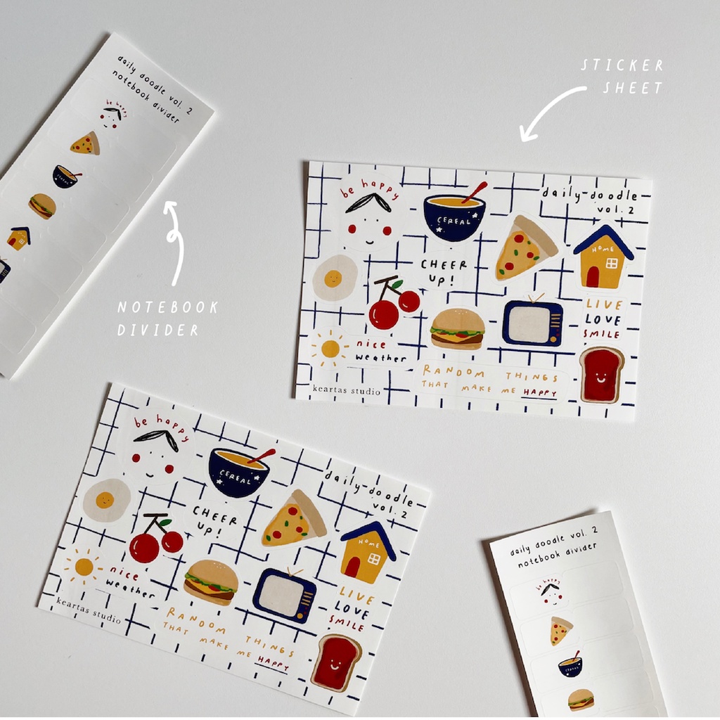 Jual Daily Doodle Vol. 2 Sticker Sheet and Notebook Divider | Shopee ...