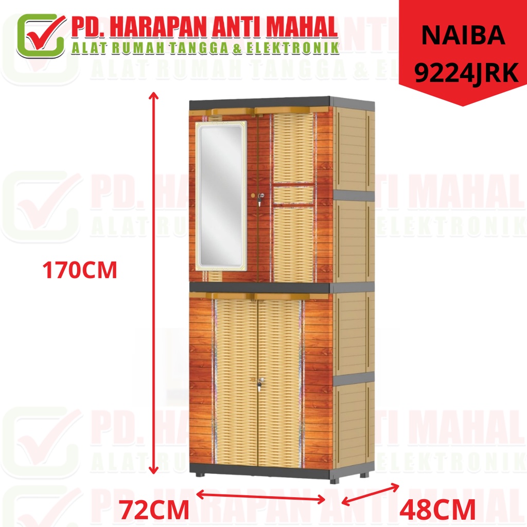 Jual LEMARI PLASTIK NAIBA 9224/ LEMARI PAKAIAN 2PT NAIBA MULTI SUPER ...