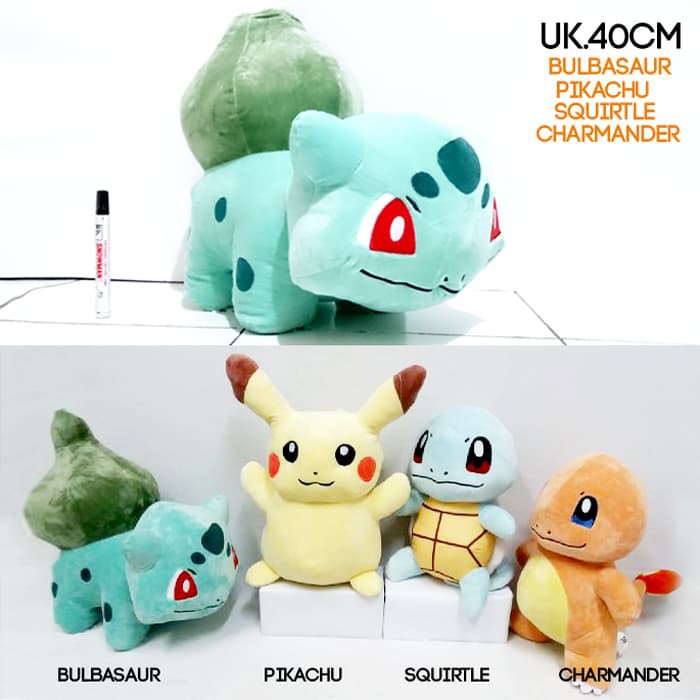 Jual Jual Boneka Pokemon 40cm impor Bulbasaur Pikachu Squirtle ...