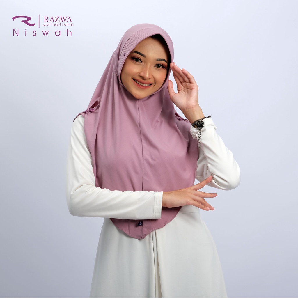 Jual Razwa Niswah - Hijab Instan Daily Bahan Jersey Aksen Kanding Di ...