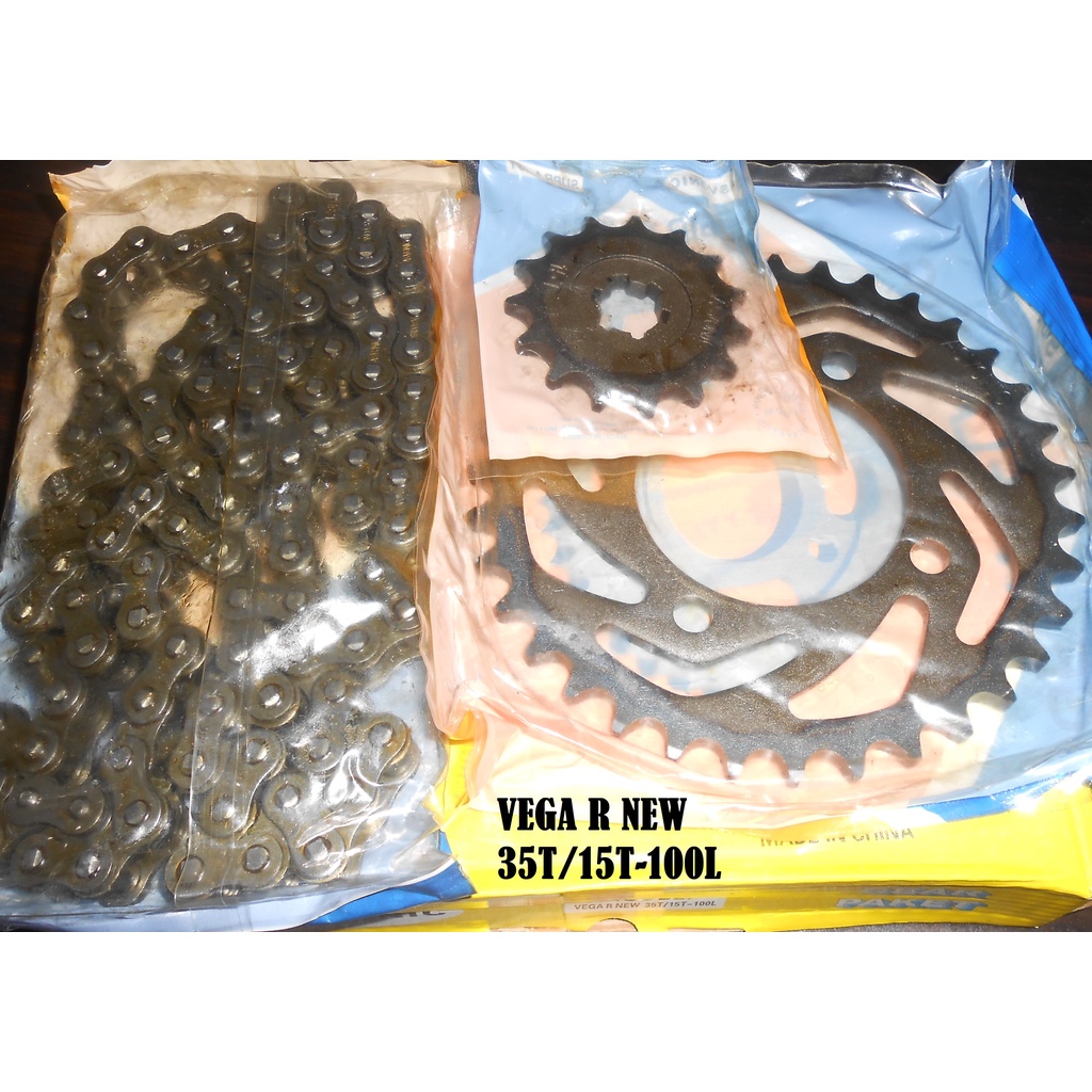 Jual Gear set Vega R New 35T-14T Rantai 100L ASVONIC FREE Disinfectan ...