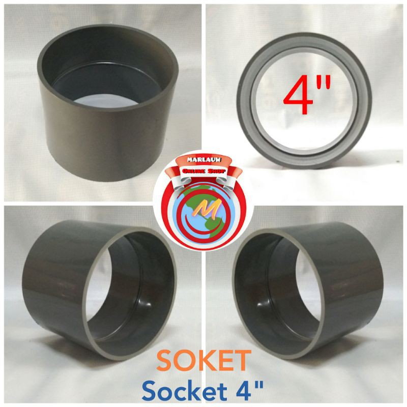 Jual Sok soket socket 4 sambungan lurus pipa paralon pvc 4" inch | Shopee Indonesia