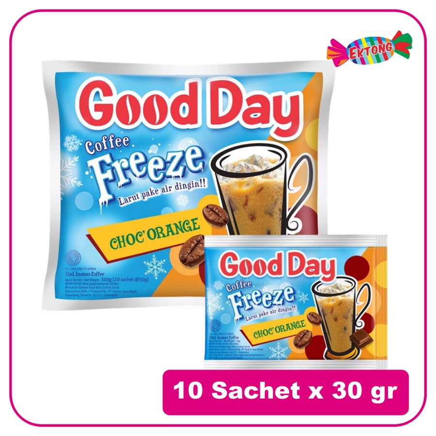 Jual GOOD DAY COFFEE FREEZE CHOC ORANGE 10 SACHETS X 30 gr | Shopee ...