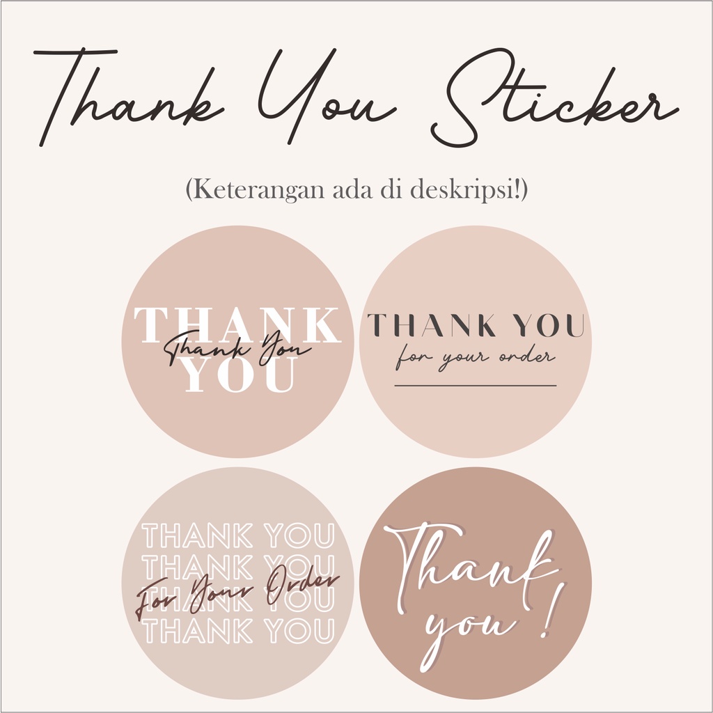 Jual Sticker Seal Thank You 'Brown Edition' | Shopee Indonesia