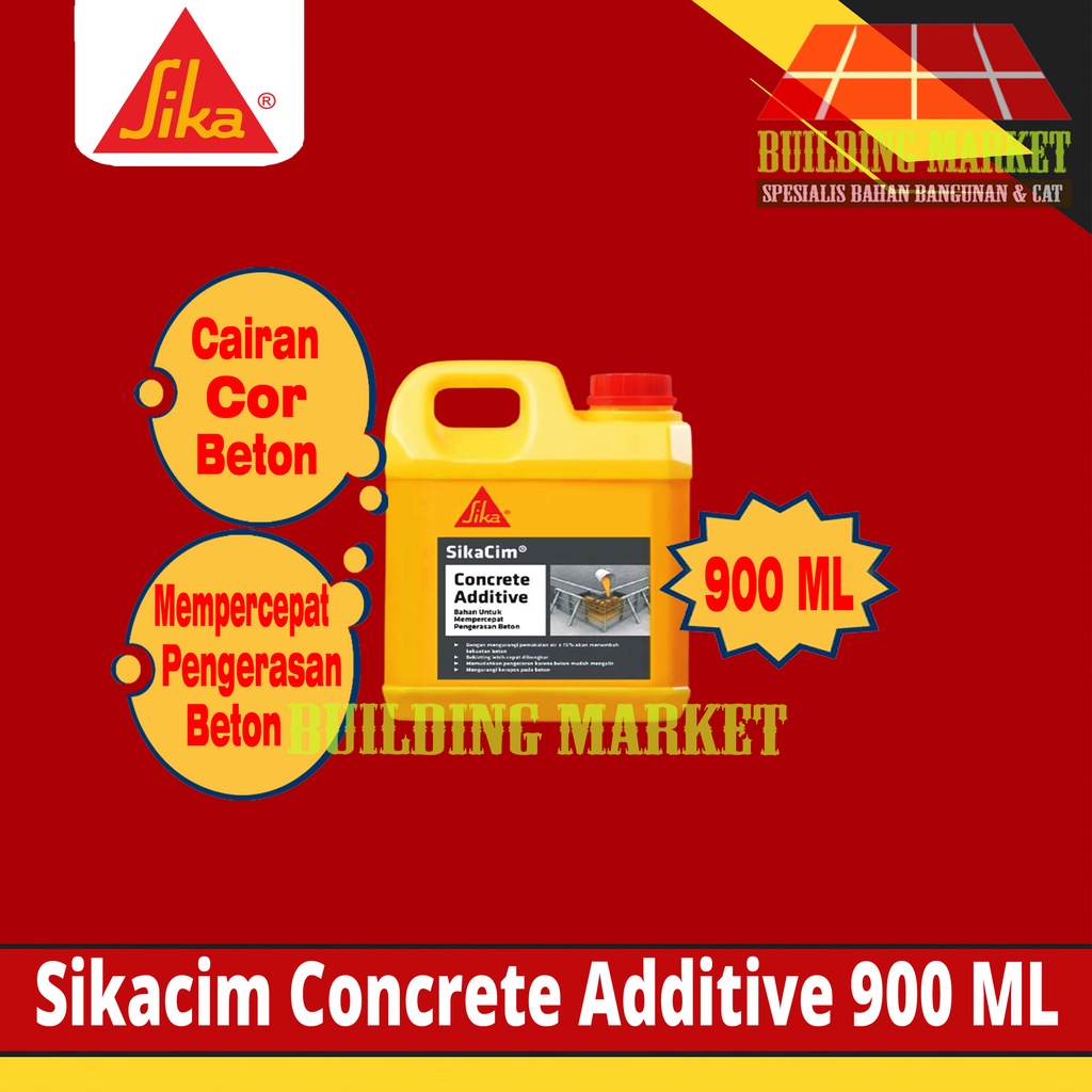 Jual Sikacim Concrete Additive Obat Cor Beton Cairan Pengeras Beton 900 ML | Shopee Indonesia