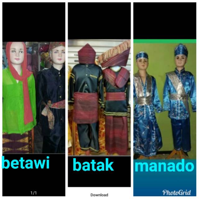 Jual Baju adat batak manado abang none jakarta karnaval pawai anak ...