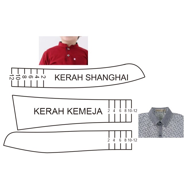 Jual pola kerah kemeja dan kerah shanghai pola kerah baju pola kerah anak | Shopee Indonesia