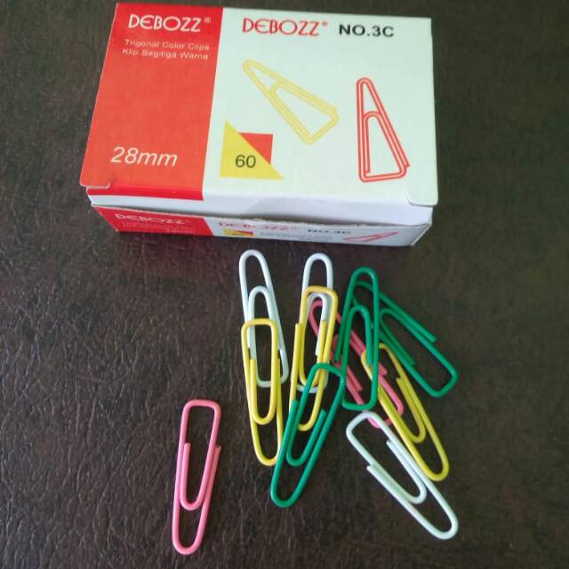 Jual Paperclip / Klip kertas kecil trigonal segitiga debozz warna warni ...