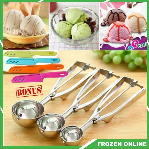 Jual Scoop Ice Cream Skop Scop Es krim 4 5 6 cm Stainless Sekop Sendok ...