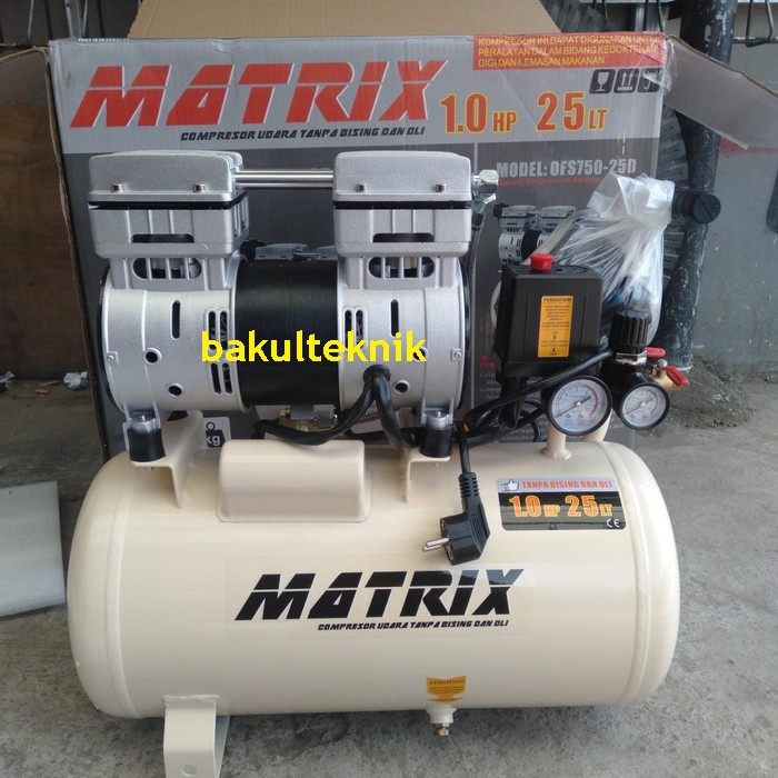 Jual kompresor silent matrix tabung 25L kompresor listrik matrix ...