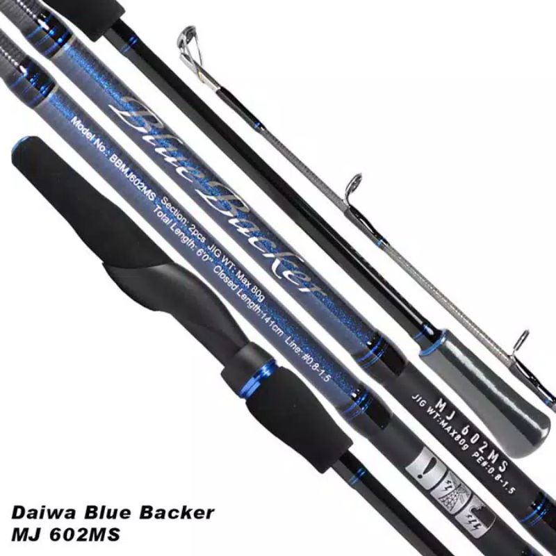 Jual Joran Daiwa Blue Backer MJ | Ring full Fuji | Sambung 2 | Butt joint | Micro Jigging ...