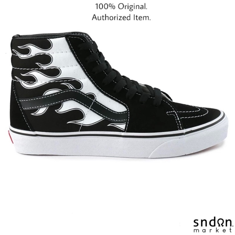 Jual Vans Sk8 Hi Classic Flame Black White Original Resmi Pt Navya